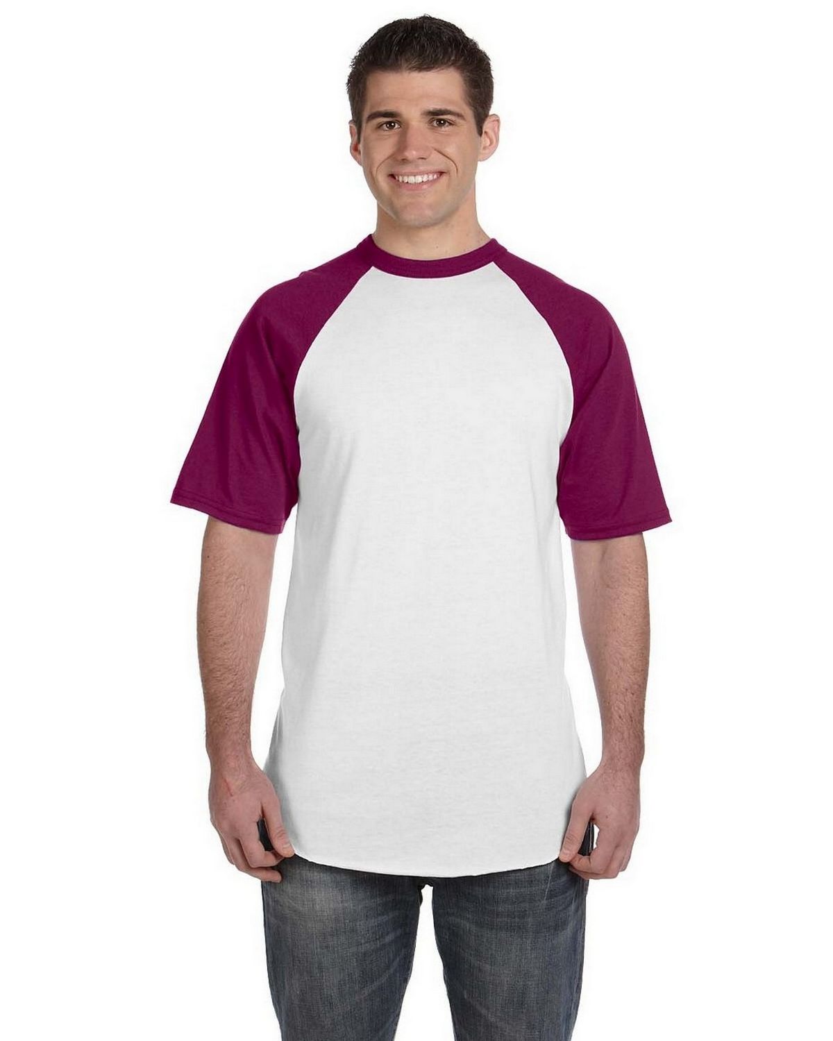 Augusta Sportswear 423 50 50 Short Sleeve Raglan T Shirt